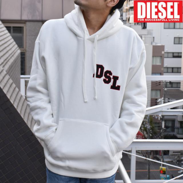 ディーゼル パーカー メンズ フーディー プルオーバーパーカー ルーズフィット ホワイト 白 DIESEL S-UMMER-B15【送料無料】
