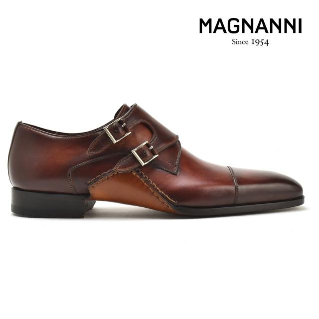マグナーニ MAGNANNI 19616 CONAC ALL SMOOTH ドレスシューズ メンズ ビジネスシューズ ダブルモンク 革靴 コニャック【送料無料】