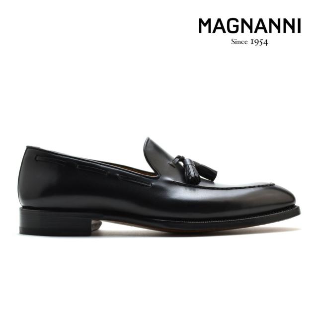 マグナーニ MAGNANNI 21155 NEGRO タッセルローファー ドレスシューズ ビジネスシューズ Uチップ 革靴 紳士靴 ブラック 黒 メンズ【送料無料】