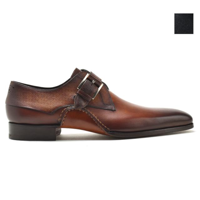 マグナーニ ビジネスシューズ メンズ ドレスシューズ オパンカ 革靴 紳士靴 シングルモンク シューズ ブラック ブラウン 黒 茶 MAGNANNI 23491【送料無料】