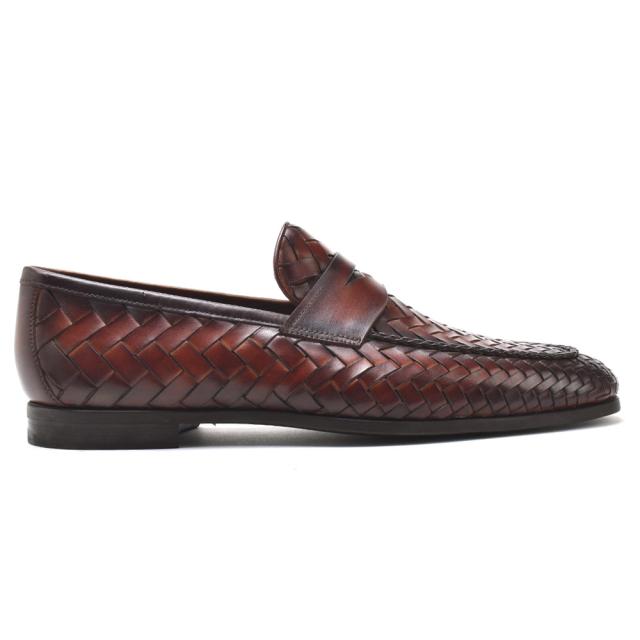 マグナーニ ペニーローファー メンズ ウーブンローファー 革靴 紳士靴 FLEX シューズ ブラウン 茶 MAGNANNI 24461【送料無料】