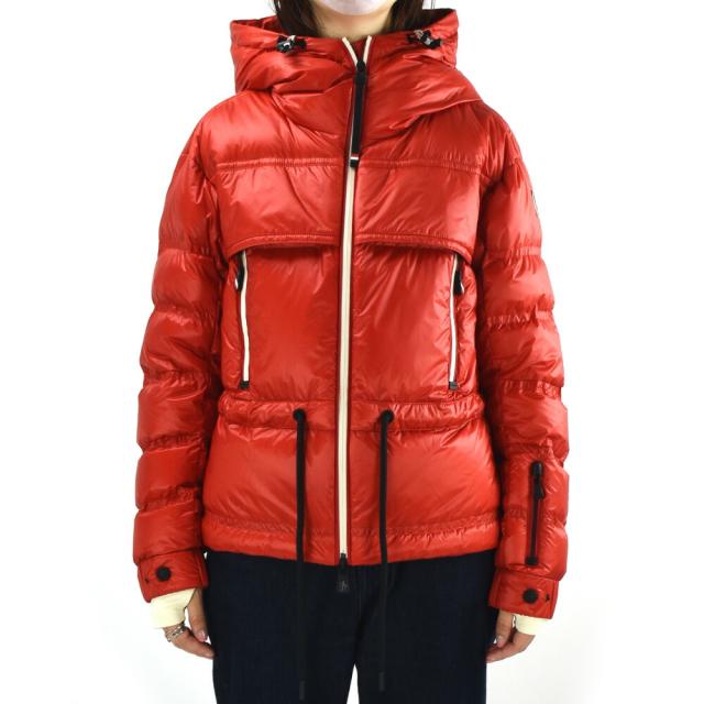 モンクレール ダウンジャケット レディース アウター フード付き レッド 赤 THEYS GIUBBOTTO MONCLER 【送料無料】