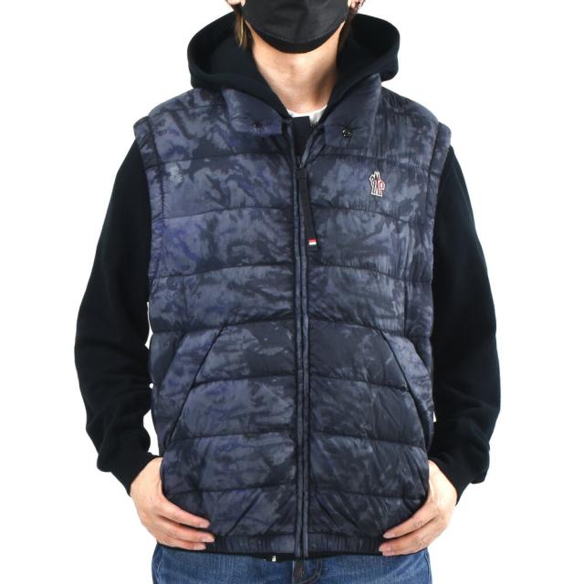 モンクレール ダウンベスト メンズ ジレ タイダイ柄 グレー系 DRY-MAGIC MORNANS GILET MONCLER 【送料無料】