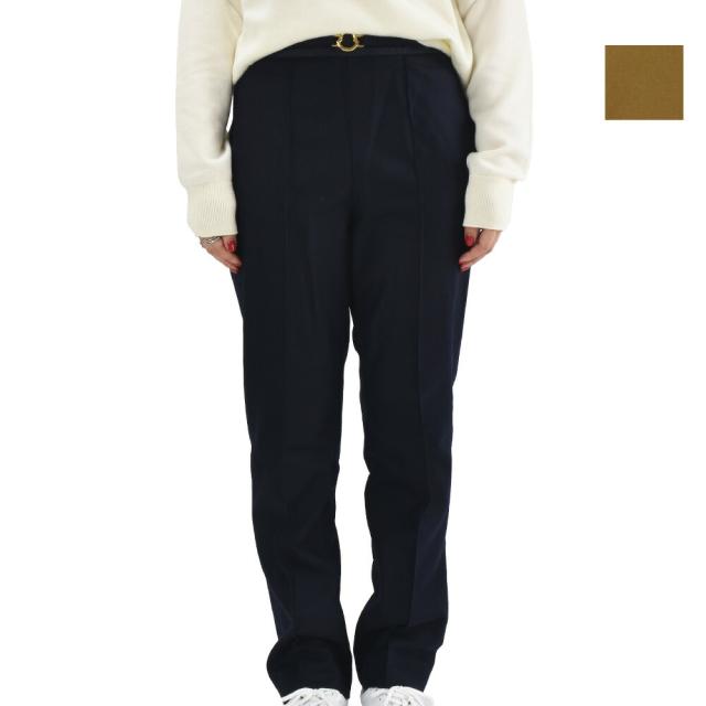 モンクレール テーパードパンツ レディース ボトムス ウール ネイビー ブラウン TROUSERS MONCLER 【送料無料】