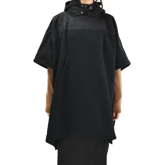 モンクレール ポンチョ レディース ケープ 半袖 フード付き ブラック 黒 MAGLIA CON CAPPUCCIO MONCLER【送料無料】