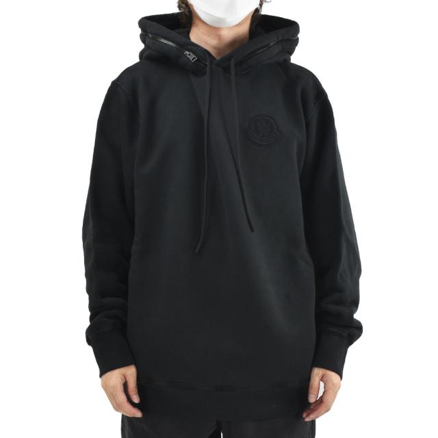 モンクレール GENIUS フーディー メンズ ダブルパーカー コットン ブラック 黒 HOODIE MONCLER【送料無料】