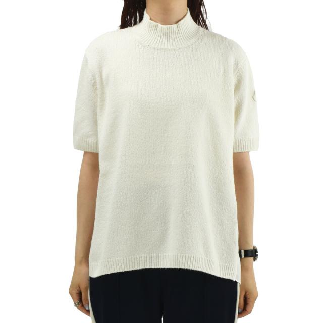 モンクレール MONCLER ニット レディース ハイネックセーター 半袖 ウール ホワイト 白 GIROCOLLO TRICOT【送料無料】