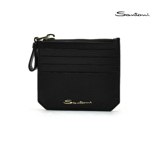 サントーニ 財布 小銭入れ メンズ ケース カードケース シボレザー ブラック 黒 Santoni【送料無料】