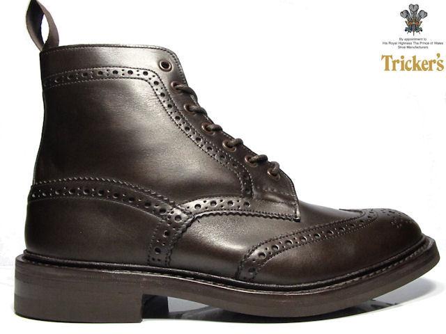 トリッカーズ カントリーブーツ メンズ バニッシュド ダイナイトソール ウィングチップ  ブローグシューズ エスプレッソ TRICKER'S MALTON ESPRESSO BURNISHED M2508【送料無料】