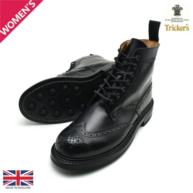 トリッカーズ カントリーブーツ レディース ダイナイトソール ウイングチップ ブローグ ブラック 黒 TRICKER'S  COUNTRY BOOT【送料無料】