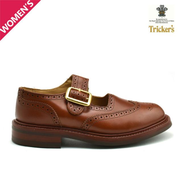 トリッカーズ レディース ウイングチップ シューズ マロン TRICKER'S L6011 BUCKLE BROGUES SHOES MARRON【送料無料】