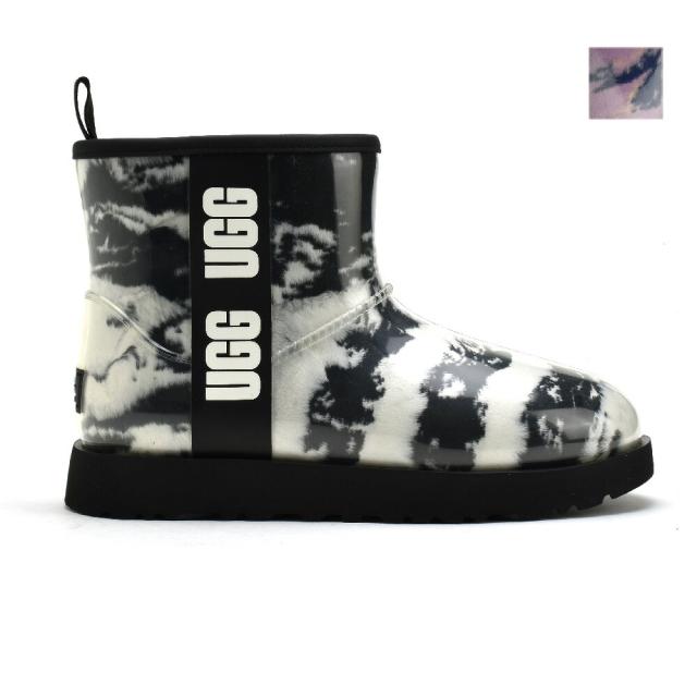 アグ クラシッククリアミニ  ブーツ レディース ショートブーツ シープスキン レインブーツ グレー UGG CLASSIC CLEAR MINI MARBLE【送料無料】