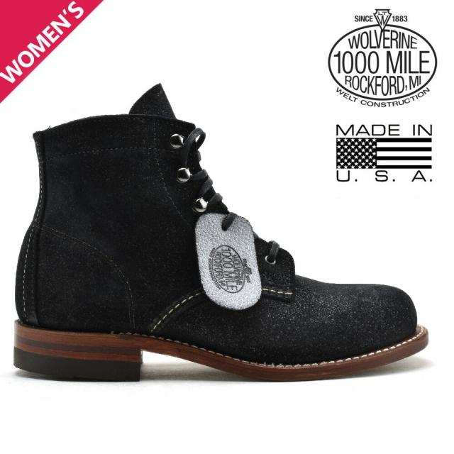 ウルヴァリン 1000マイル ブーツ レディース ワークブーツ ブラック 黒 WOLVERINE 1000MILE BOOTS【送料無料】