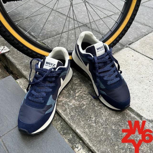 ウィズ W6YZ スニーカー メンズ シューズ ローカット 靴 スエード ファブリック ネイビー ブルー YAK-M【送料無料】