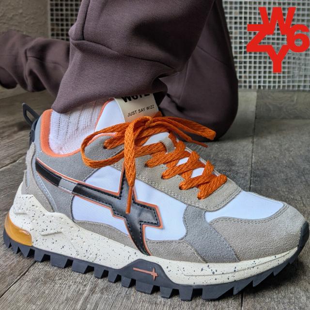 ウィズ W6YZ スニーカー メンズ シューズ ローカット 靴 スエード ナイロン ブラウン グレー ホワイト BREEZE【送料無料】