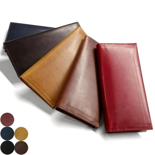 長財布 メンズ レディース 小銭入れなし マチなし スリム 薄い 薄型 本革 新喜皮革 馬革 オイルポニー
