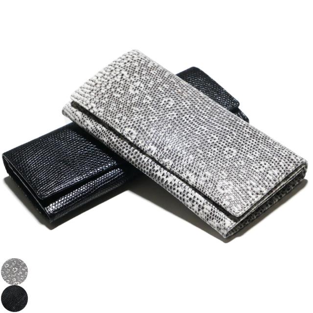 長財布 笹マチ型 小銭入れなし トカゲ革 リザードレザー