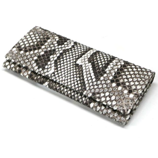 モラレス パイソン 財布 蛇革 へび革 長財布 笹マチ型 小銭入れなし マット ナチュラル