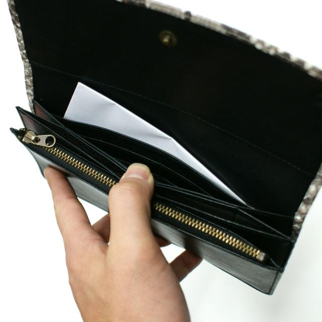 長財布 パイソン 財布 長札 メンズ レディース ヘビ革 蛇革 レザー