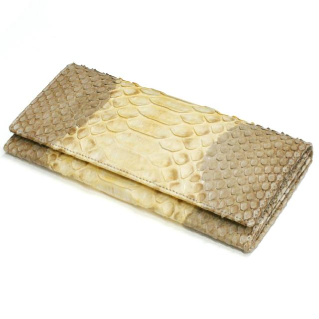 長財布 メンズ レディース パイソン 財布 笹マチ型 小銭入れあり 無双仕様 長札 ロング ウォレット へび革 パイソン革 蛇革 本革財布 日本製 手染め P10