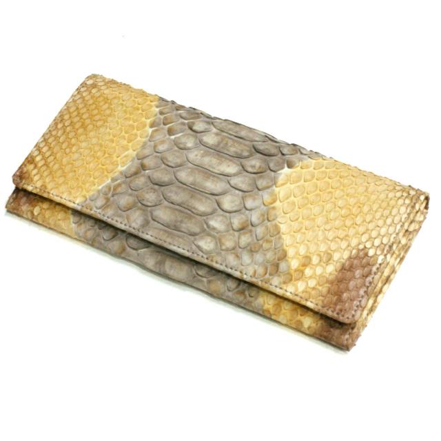 長財布 蛇革財布 メンズ レディース 財布 笹マチ型 小銭入れあり 無双仕様 長札 ロング ウォレット へび革 パイソン革 蛇革 本革財布 日本製 手染め P11