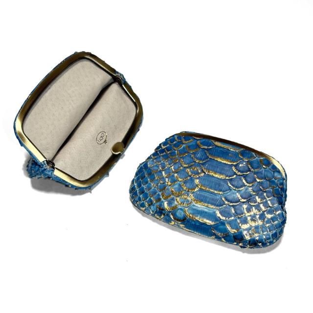 天溝がま口 小銭入れ 極薄 極薄がま口  天溝押口 天溝 口金 薄型 薄い パイソン 財布 スリム コンパクト ケース コンパクト財布 日本製 本革 レディース  本革 リーフ群雲