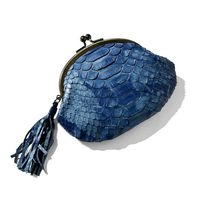 がま口 口金 がま口財布 レディース メンズ 本革 パイソン 群雲