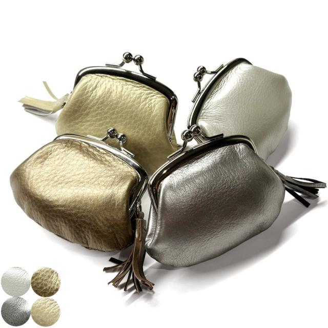 ミニがま口 がま口 口金 がま口財布 レディース メンズ 小物入れ 小銭入れ マルチケース  本革 牛革 シュリンク パール