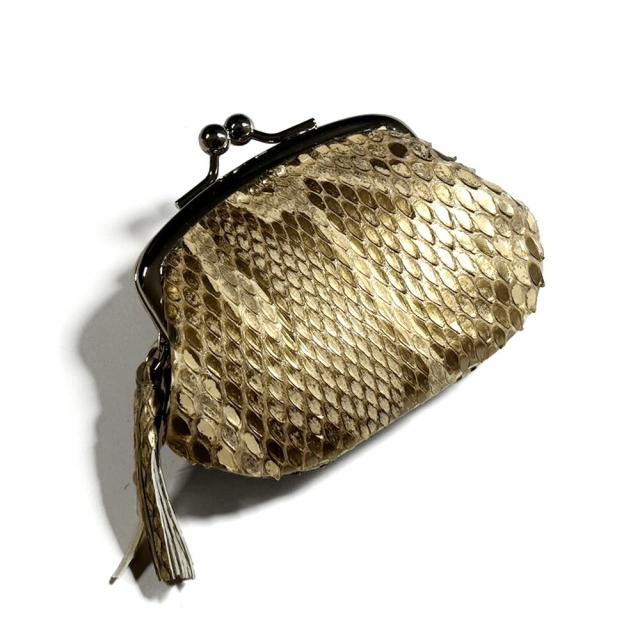 ミニがま口 がま口 口金 がま口財布 レディース メンズ 本革 モラレスパイソン パール