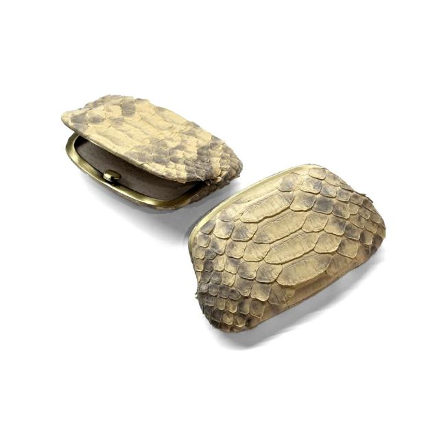 天溝がま口 小銭入れ 極薄 極薄がま口  天溝押口 天溝 口金 薄型 薄い パイソン 財布 スリム コンパクト ケース コンパクト財布 日本製 本革 レディース  本革 マット