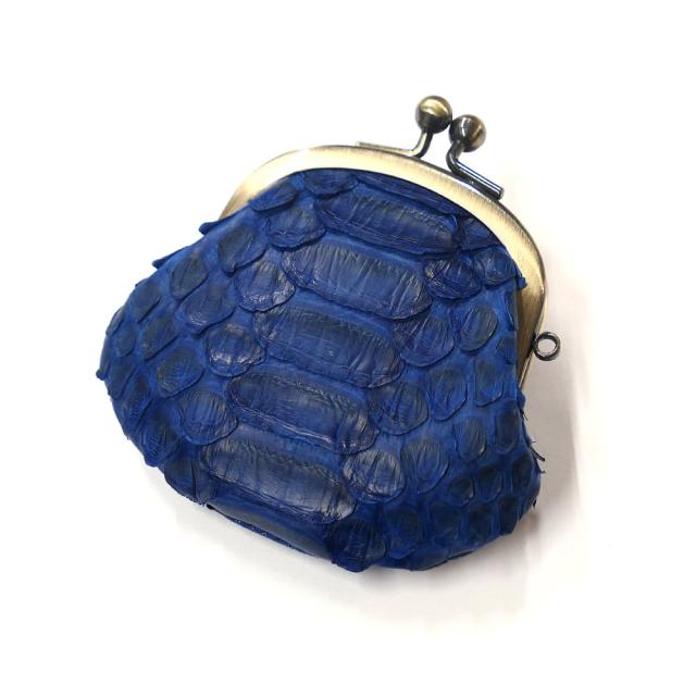 ケース がま口 レディース コンパクト mini 小さい 小銭入れ がま口財布 パイソン 蛇革 ヘビ革 本革 レザー メンズ 財布 さいふ 日本製 藍染仕上げ