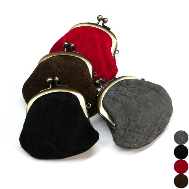 がま口 ミニがま口 ケース 小銭入れ 本革 エレファント ゾウ革 ぞう革 ２