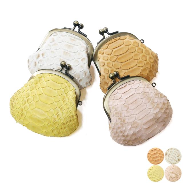 ケース がま口 レディース コンパクト mini 小さい 小銭入れ がま口財布 パイソン 財布 蛇革 ヘビ革 本革 レザー さいふ 日本製 ハーフブリーチ