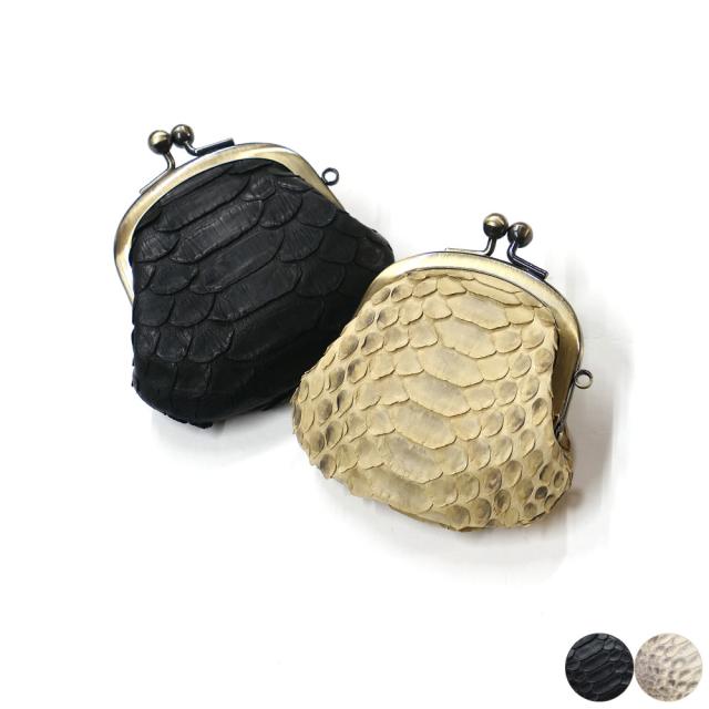 ケース がま口 レディース コンパクト mini 小さい 小銭入れ がま口財布 パイソン 財布 蛇革 ヘビ革 本革 レザー 財布 さいふ 日本製 マット 各色 ブラック ベージュ