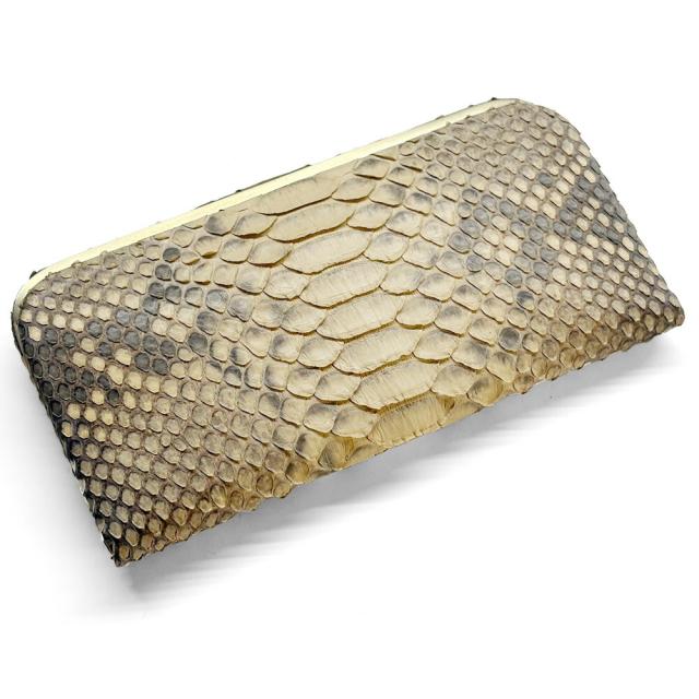 天溝がま口 長財布 がま口 がま口長財布 財布 がま口財布 天溝押口 角丸型 天溝 口金 薄型 薄い スリム 日本製 本革 レディース 本革 パイソン 財布 マット