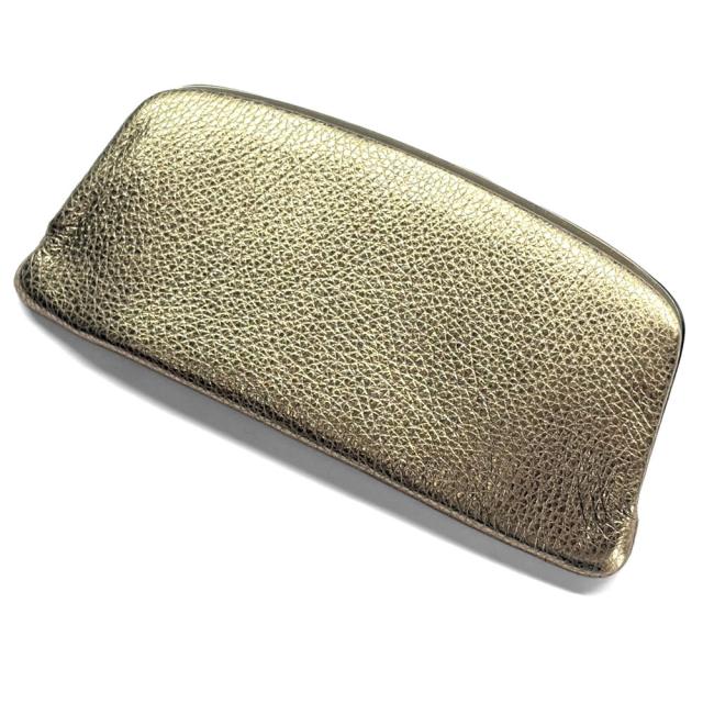 天溝がま口 長財布 がま口 がま口長財布 財布 がま口財布 天溝押口 くし型 天溝 口金 薄型 薄い スリム 日本製 本革 レディース 本革 牛革 シマ— ゴールド