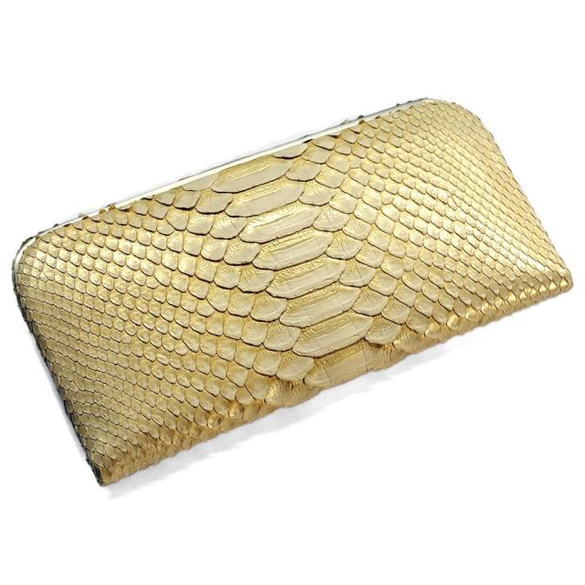 天溝がま口 パイソン 財布 長財布 がま口 がま口長財布 がま口財布 天溝押口 角丸型 天溝 口金 薄型 薄い スリム 日本製 本革 レディース 本革 ゼブラ ゴールド