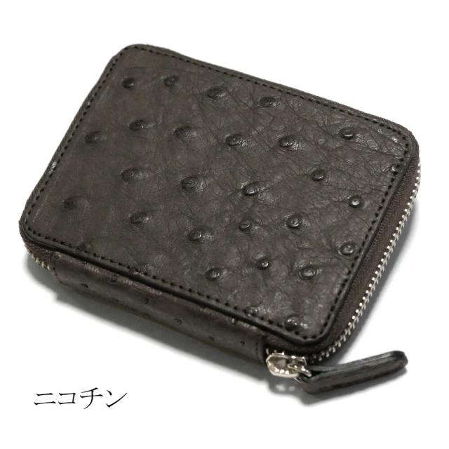 カードケース ラウンドファスナー 本革 オーストリッチ ダチョウ革 じゃばら式 大容量 メンズ レディース スマート ICカード クレジット 名刺入れ ギフト プレゼント カードケース ラウンドファスナー 本革 オーストリッチ ダチョウ革