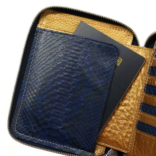 パスポートケース ファスナーカードケース カード入れ 本革 蛇革