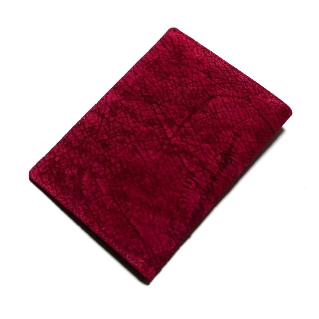 カードケース カード入れ 薄型 大容量 本革 かば革 カバ革 ヒポポタマス レッド