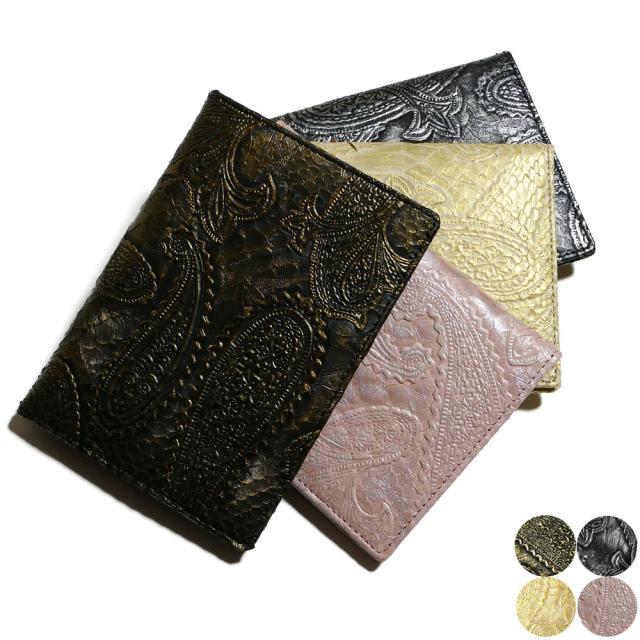 カードケース カード入れ 薄型 大容量 ダイヤモンド パイソン 蛇 ヘビ ペイズリー型押し仕上げ