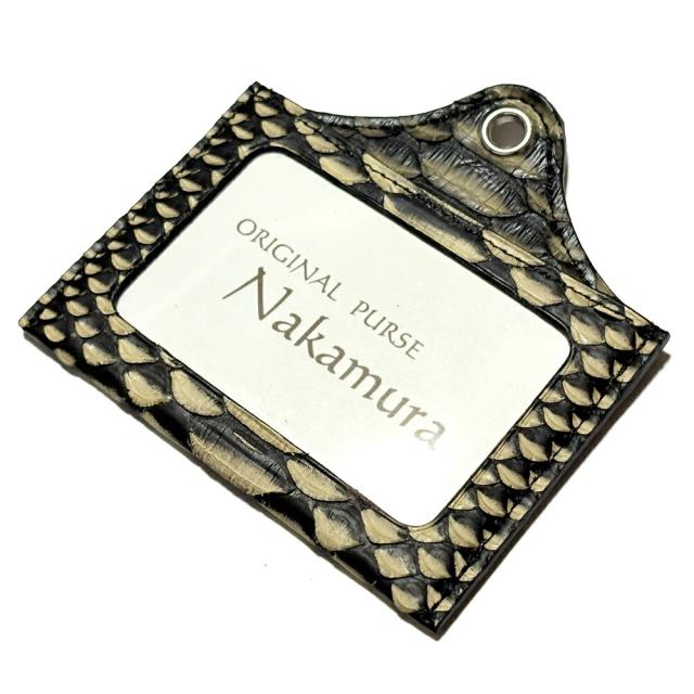 ID カードホルダー 両面クリア窓 伸縮リール ストラップ付 横型