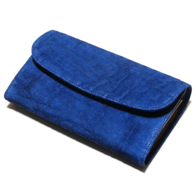 ギャルソン長財布  ギャルソン財布 / オープンマチ付 大容量 / エレファントレザー ゾウ革 藍染