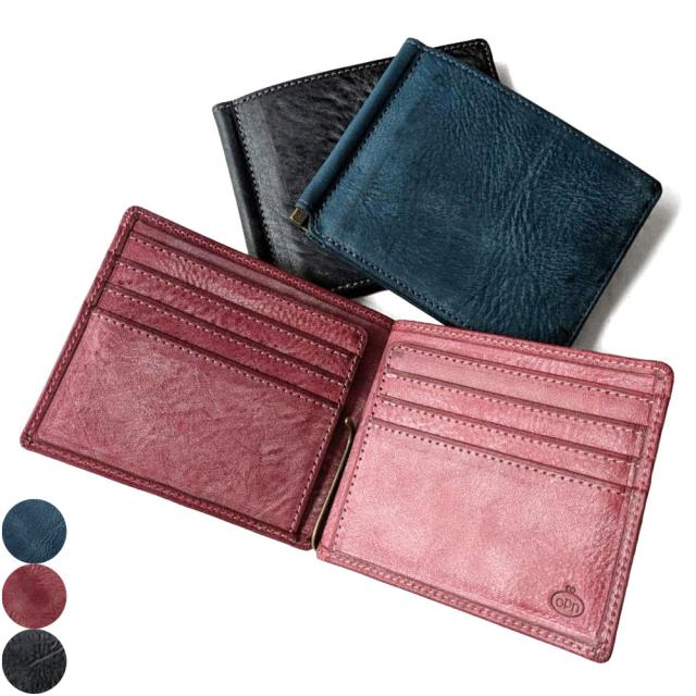 札ばさみ 財布 マネークリップ / メンズ レディース / 牛革 イタリアンレザー アラスカ