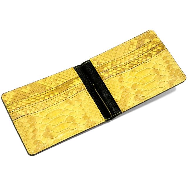 札ばさみ パイソン 財布 マネークリップ / メンズ レディース / 豚革 ・ ハーフブリーチ