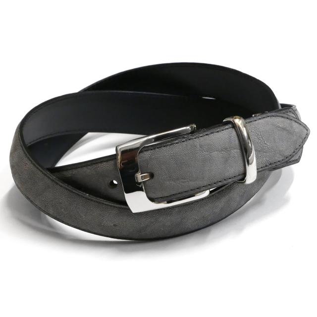 ベルト メンズ 本革 / ４cm幅 / エレファントレザー 牛革 / グレー