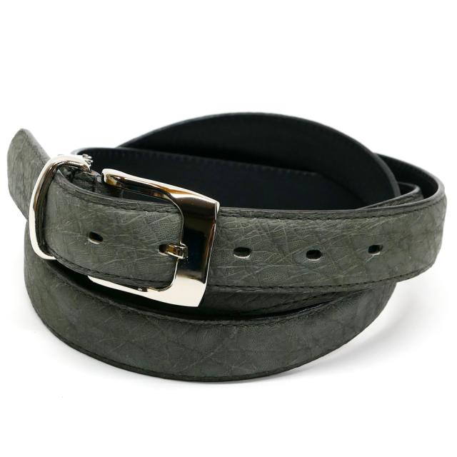 ベルト エレファントレザー 象 本革 牛革 メンズ レディース 3cm幅 グレー
