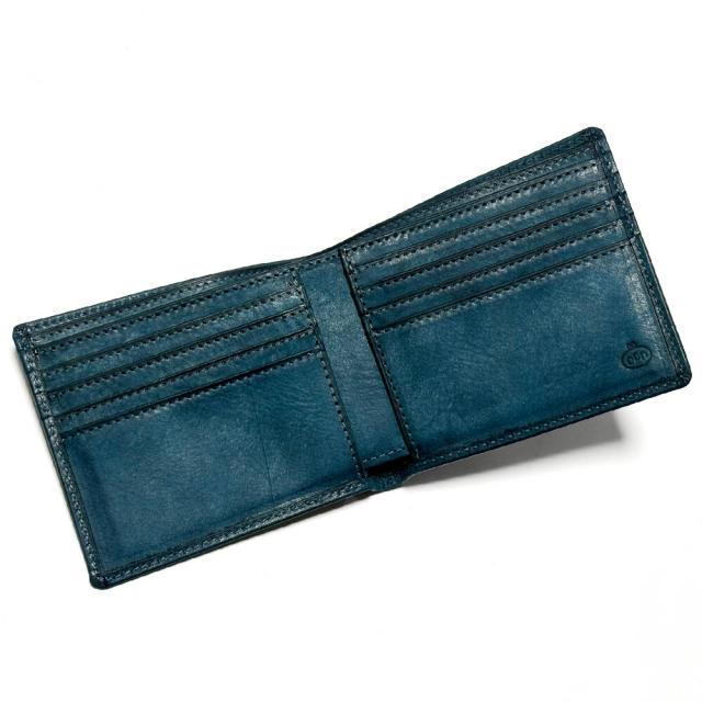 財布 二つ折り 薄い 小銭入れなし メンズ レディース 本革 イタリアンレザー La Perla Azzurra社 アラスカ 財布 二つ折り 薄い 小銭入れなし メンズ レディース 本革 イタリアン