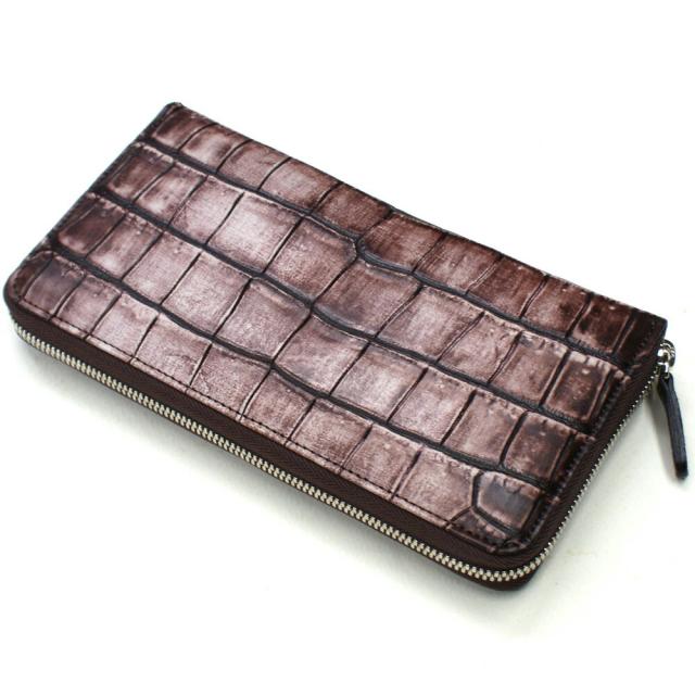 ラウンドファスナー長財布 ファスナー長財布 クロコダイル革 ワニ革 鰐革 限定色(31)