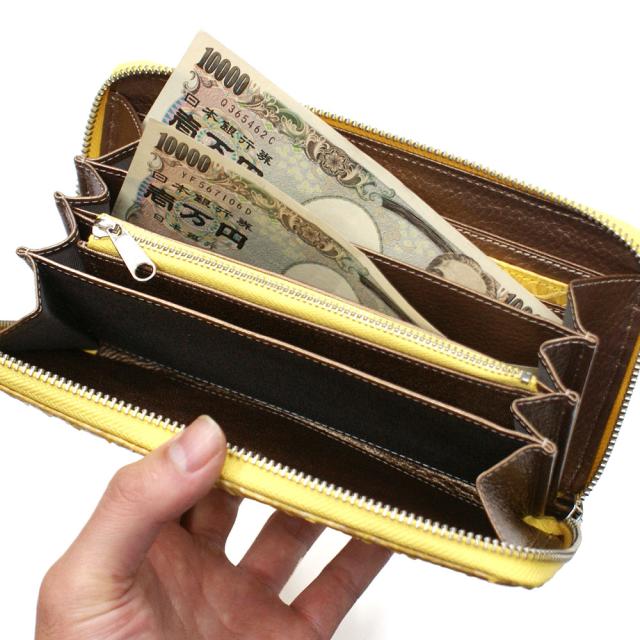 ラウンドファスナー 長財布 本革 ファスナー財布 小銭入れあり 大容量 カード収納 レディース財布 メンズ財布 パイソン革 蛇革 ヘビ革 ラウンド財布 ロングウォレット 本革長財布 日本製 手染め  グリーン ラウンドファスナー パイソン 財布 長財布 本革 ファスナー財布 小銭